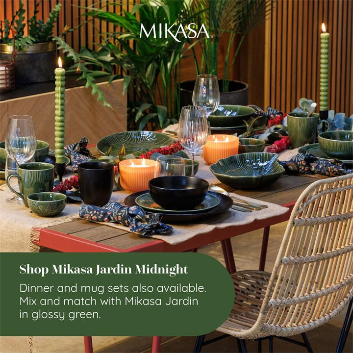 Mikasa | Mikasa Jardin Midnight Stoneware Pasta Bowl Set | Black | FRASERS