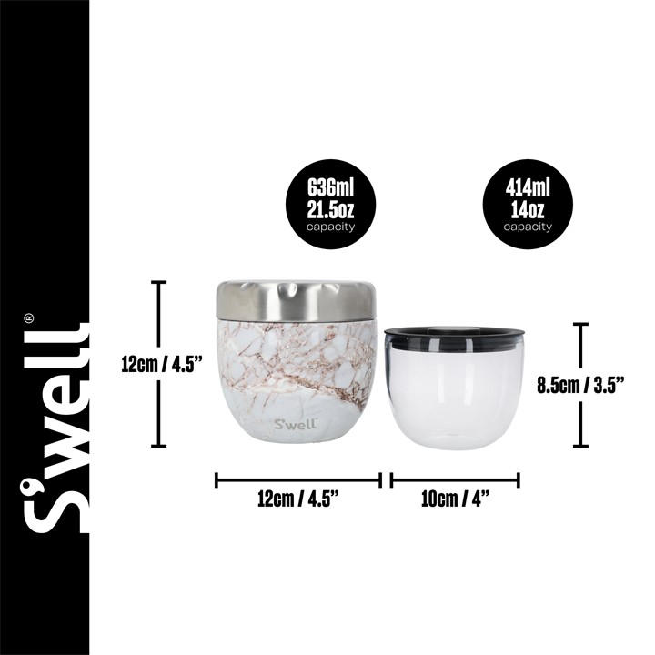 Swell | Swell Calacatta Gold Eats 2-in-1 Food Bowl | Gold | FRASERS