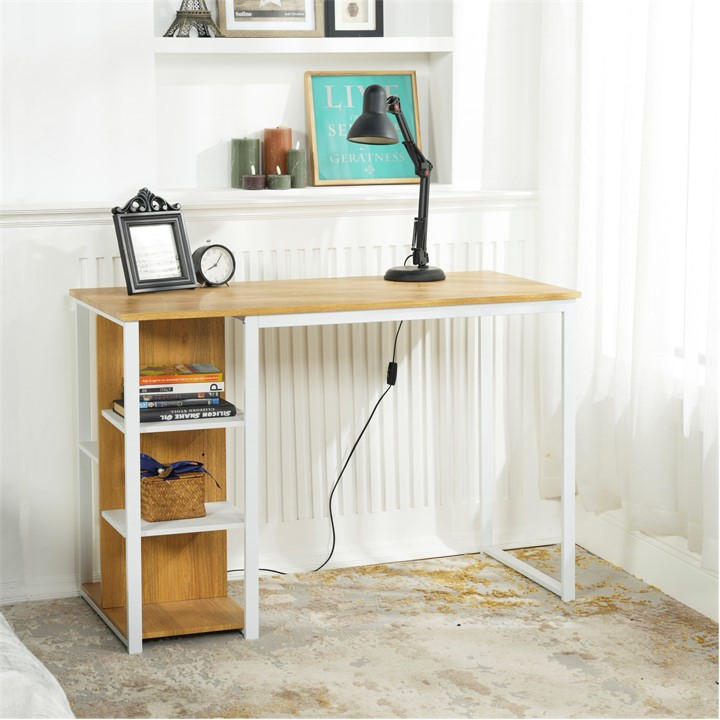 Urban Meuble | Modern Office Desk | Light Oak/White | FRASERS