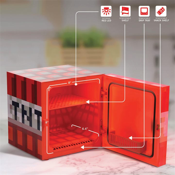 Minecraft | Minecraft TNT 6.7L Cooler/Mini Fridge | Multi Format And ...