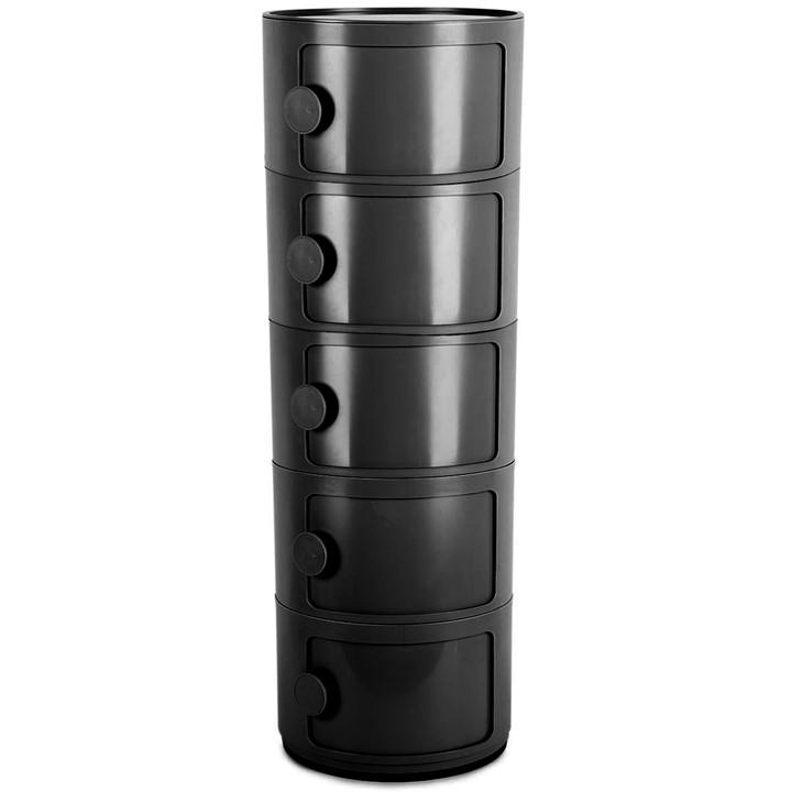 LIFE IDEAS | Round Multi-tiered Drawer Storage Unit Organizer | Black ...