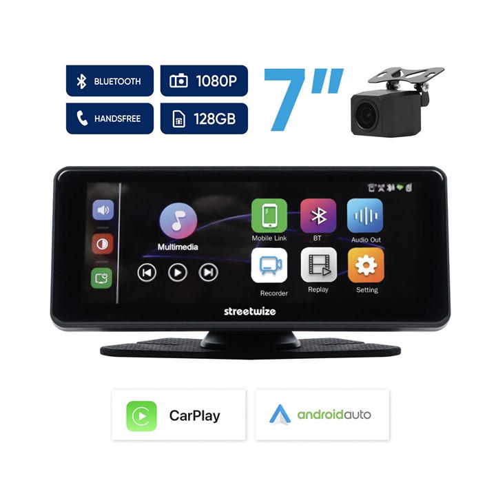 Streetwize | 7 FreePlay Car Display Unit with Rear Camera | Black | FRASERS
