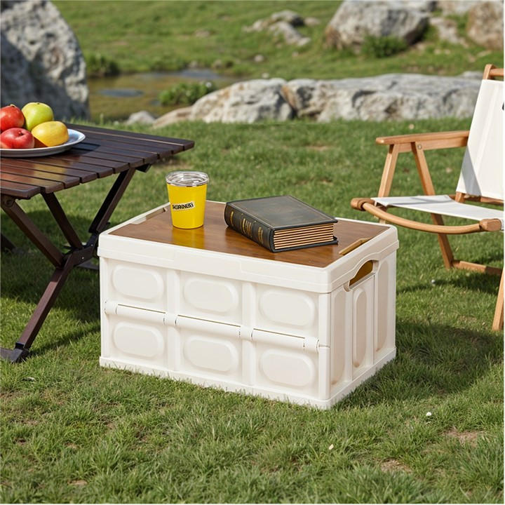 Breeins | 55L Collapsible Camping Storage Box | Beige | FRASERS