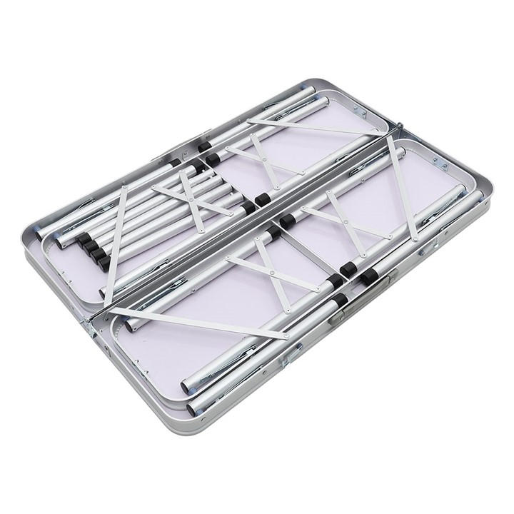 Breeins | Aluminum Folding Camping Table and Benches Set | White | FRASERS