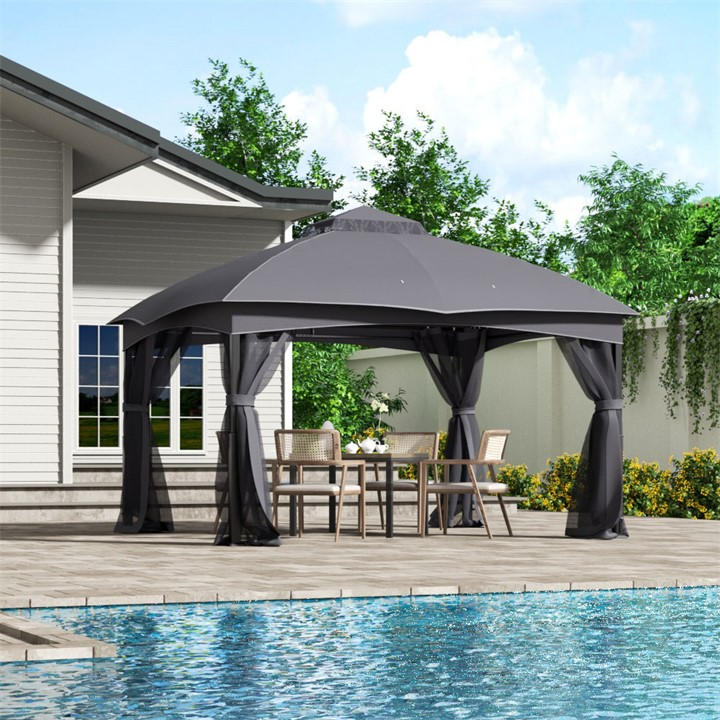 Breeins | Outdoor Garden Gazebo Shade Canopy Black | Black | FRASERS