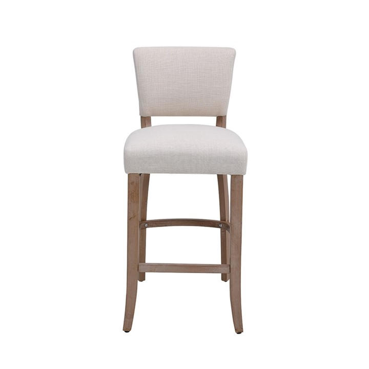 Cottonfy UK | Set of 2 Linen Bar Stools for Kitchen Island | Brown ...