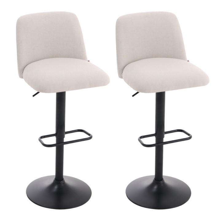 Cottonfy UK | 2 Set Swivel Counter Bar Stools with Mid Backrest | White ...