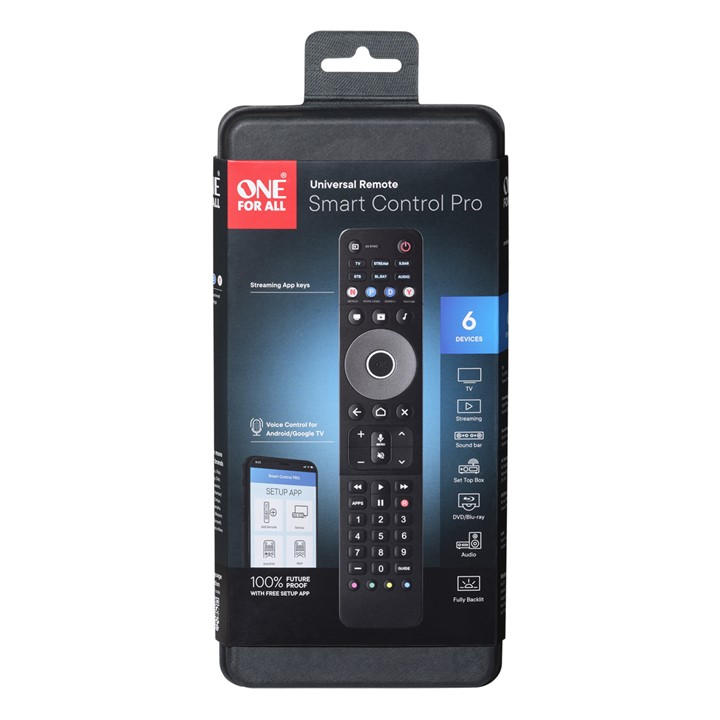 One For All | Smart Control Pro 6 Device Universal Remote | Black | FRASERS