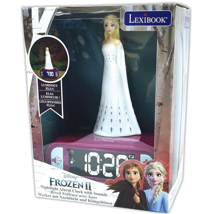 Lexibook | 3D Disney Frozen II Elsa Childrens Clock with Night Light ...
