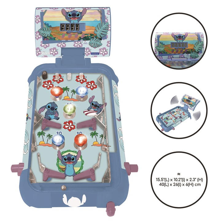 Lexibook | Disney Stitch Electronic Pinball w Lights & Sounds | Multi ...