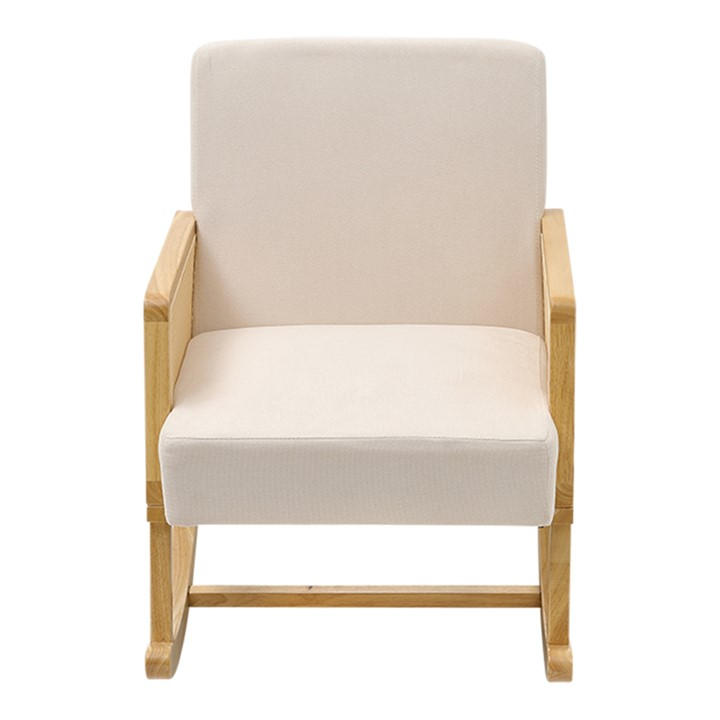 Cottonfy UK | Linen Wooden Rocking Chair-Beige | Beige | FRASERS