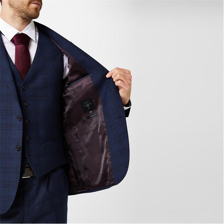 Ted Baker | Munro Check Jacket | Navy/Wine | FRASERS
