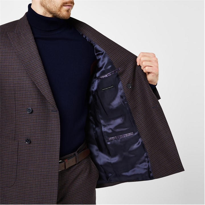 Without Prejudice | Torbay Slim Fit Burgundy Check Suit Jacket ...