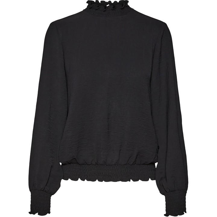 Vero Moda | Open Neck Blouse | Black | FRASERS
