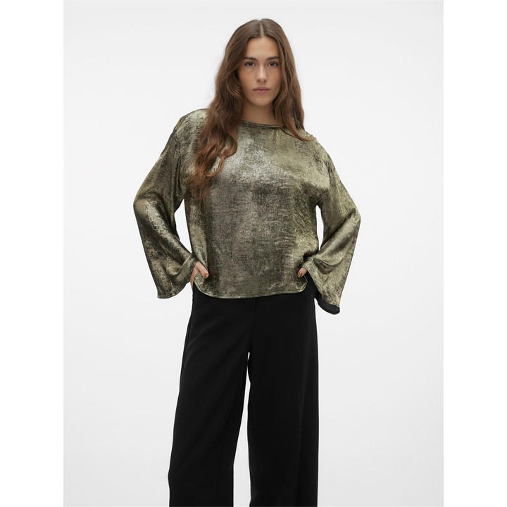 Vero Moda | Katie Long Sleeve Shirt | Gold | FRASERS
