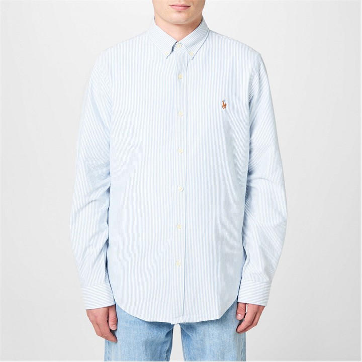 Polo Ralph Lauren | Men's Slim Fit Striped Oxford Shirt | Blue/White | FRASERS