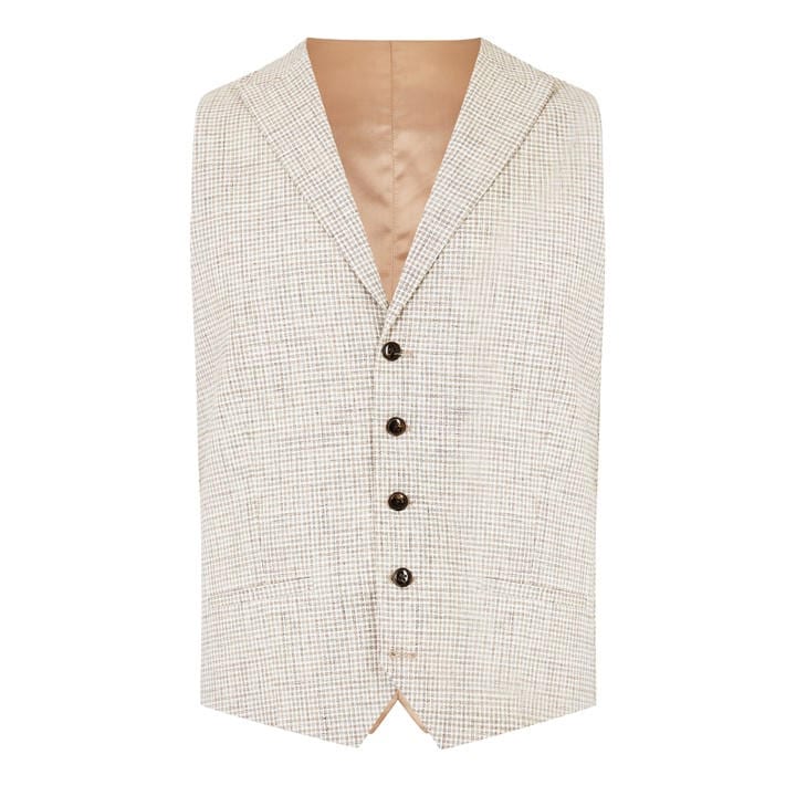 Without Prejudice | Perrin Waistcoat | Oatmeal Check | FRASERS