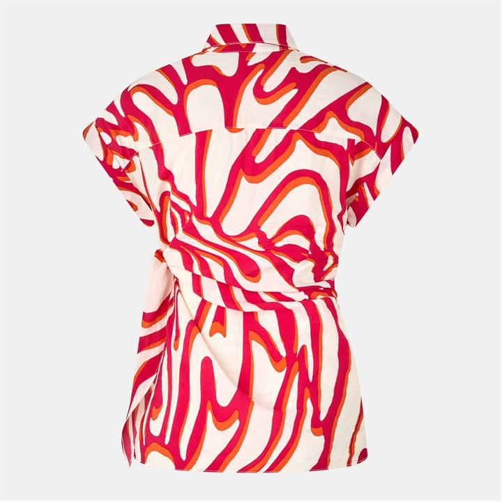 Biba | Tie Cap Sleeve Shirt | Swirl Print | FRASERS