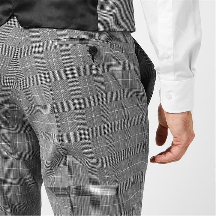 Without Prejudice | Perrin Slim Fit Check Suit Trouser | Black/White ...