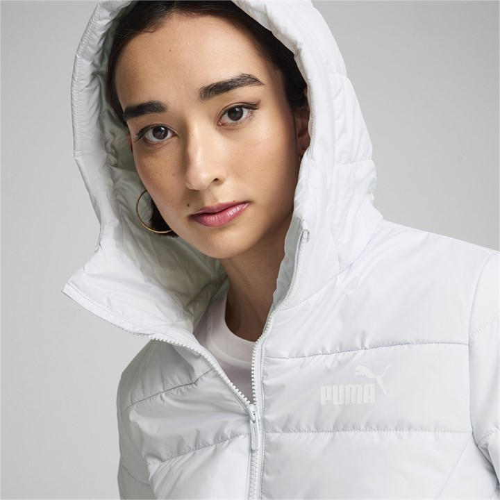 Puma | Essentials Hooded Padded Jacket Womens | Silver Mist | FRASERS