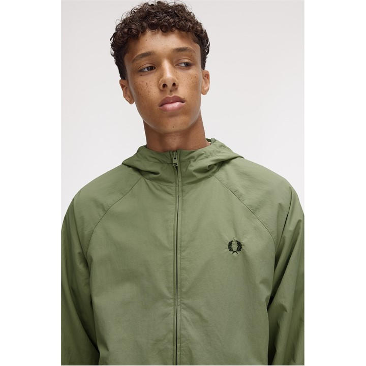 Fred Perry | Taslan Hooded Shell Jacket | Olive Mint X88 | FRASERS