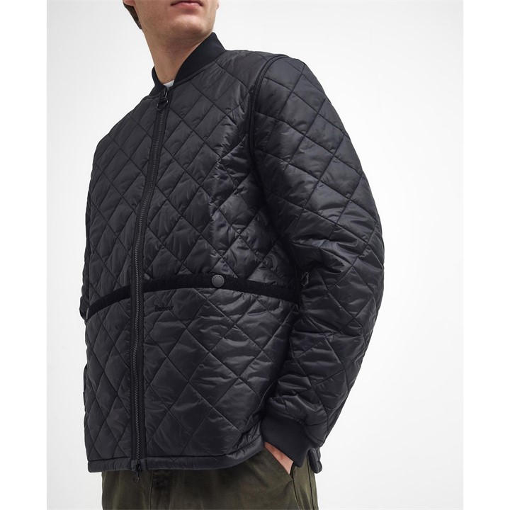 BARBOUR | Re-Engineered Liddesdale Quilted Bomber Jacket | Black Bk11 | FRASERS
