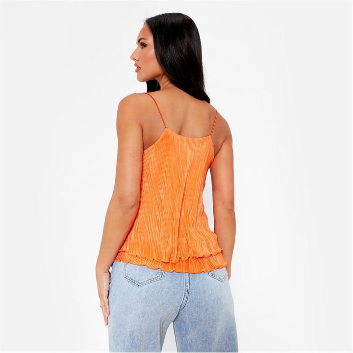 I Saw It First | Plisse Layered Cami Top | Orange | FRASERS