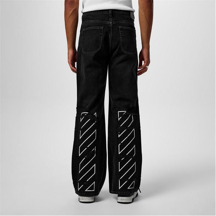 OFF WHITE | Diagonal Flared Jeans | Vintage Black | FRASERS