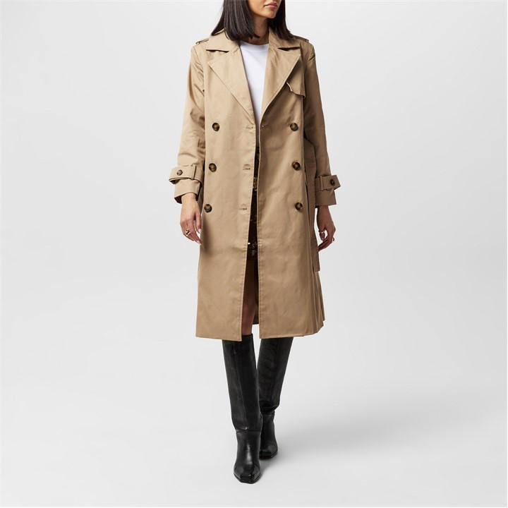 French Connection Coco Twill Trench Coat Autumn Camel In Brown | ModeSens