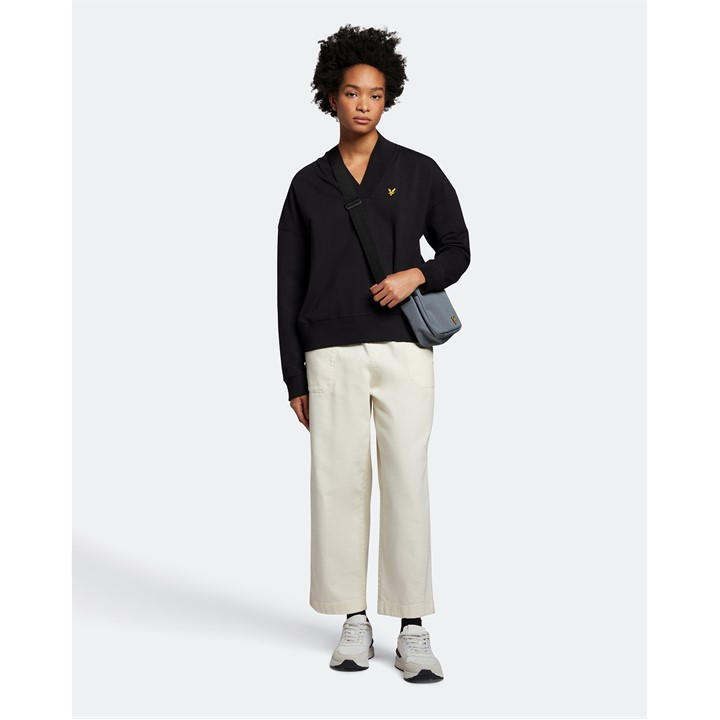 Lyle and Scott | Pigment Henley Sweater | Jet Black | FRASERS