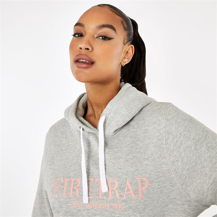 Firetrap | Large Logo Hoodie | Grey Marl | FRASERS