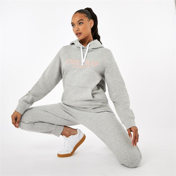 Firetrap | Large Logo Hoodie | Grey Marl | FRASERS