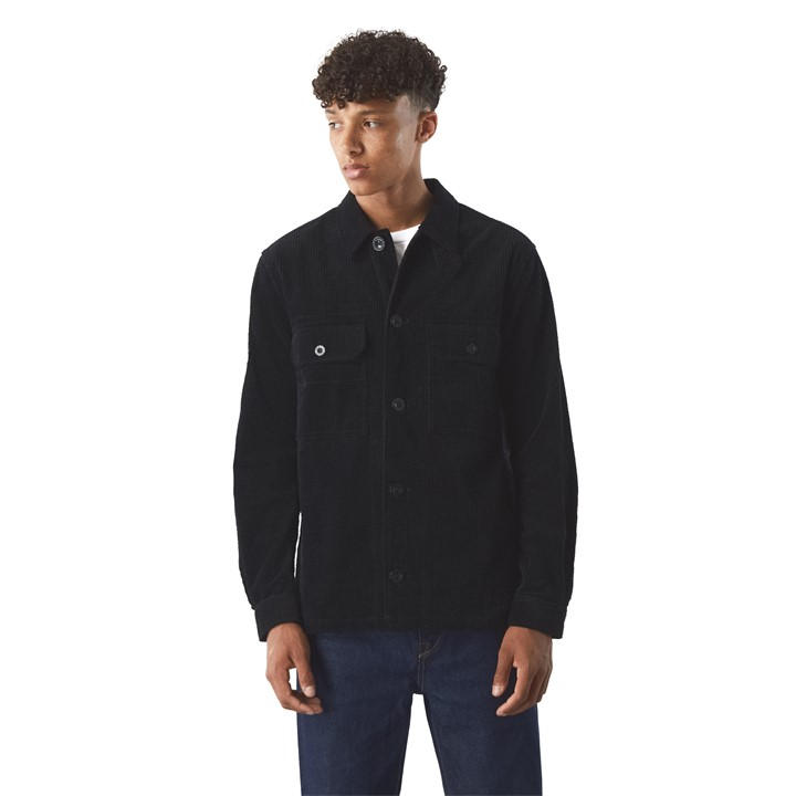 Pretty Green | Reed Corduroy Overshirt | Black | FRASERS