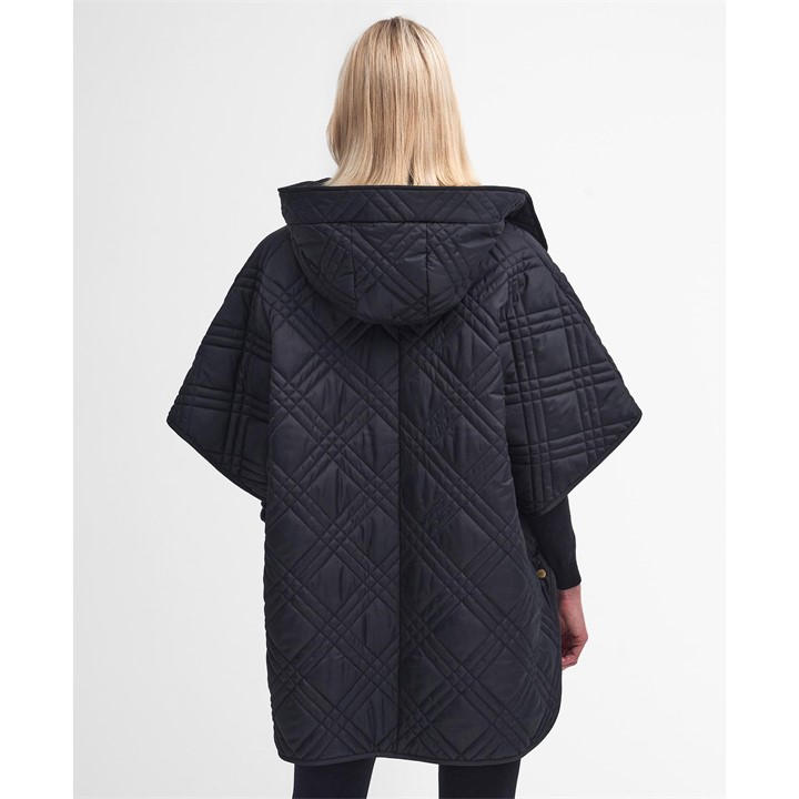 Barbour | Astor Quilted Cape | Black/Mcabernet | FRASERS