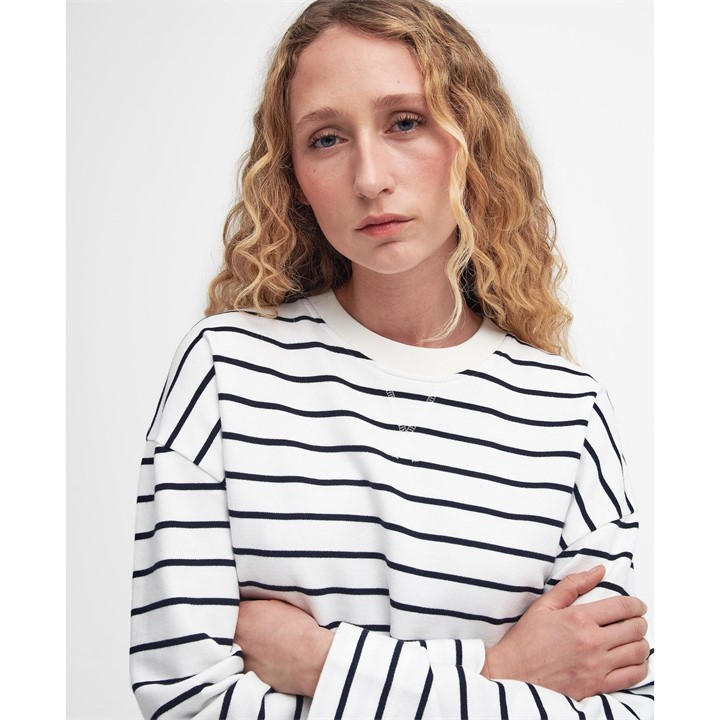 Barbour | Marnie Striped Sweatshirt | Cloud/Navy | FRASERS