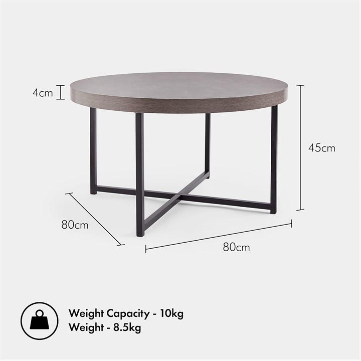 VonHaus | VonHaus Concrete Look Coffee Table for Living Room | Grey ...