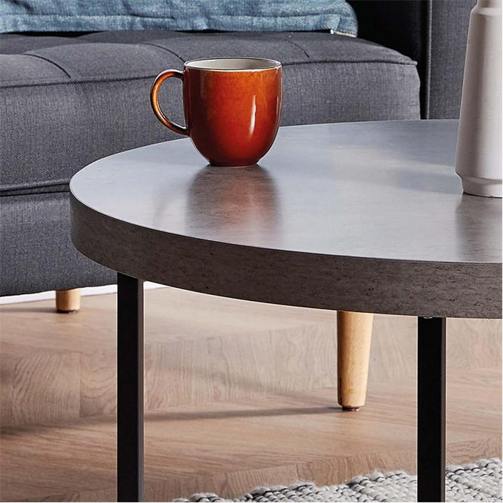 VonHaus | VonHaus Concrete Look Coffee Table for Living Room | Grey ...