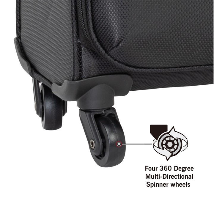 Linea | Sorento Fabric Soft Shell Suitcase | Black | FRASERS