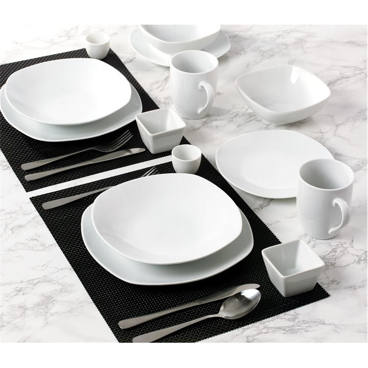 Waterside | 42pc White Porcelain Square | White | FRASERS