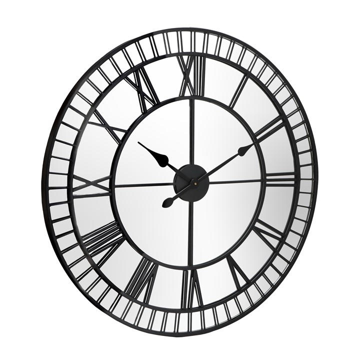 Charles Bentley | Windermere Mirrored Skeleton Wall Clock | Black | FRASERS