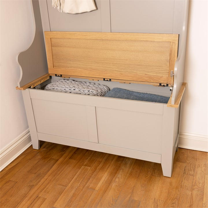 Charles Bentley | Charnwood Hallway Tidy with Storage Bench | Grey ...