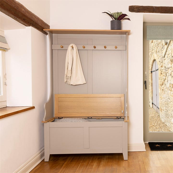 Charles Bentley | Charnwood Hallway Tidy with Storage Bench | Grey ...