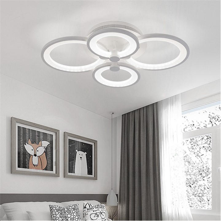 Cottonfy UK | 4-Round Overlap Semi-Flush LED Ceiling Light | White ...