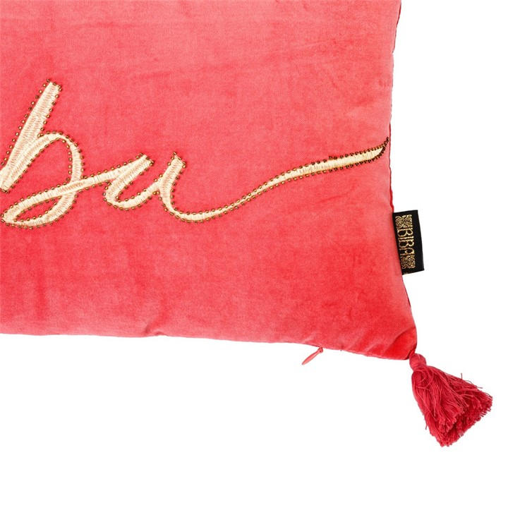 Biba | Biba Embellished Script Cushion | Mineral Red | FRASERS