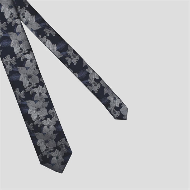 Twisted Tailor | TT Silver Floral Tie | Ties | FRASERS