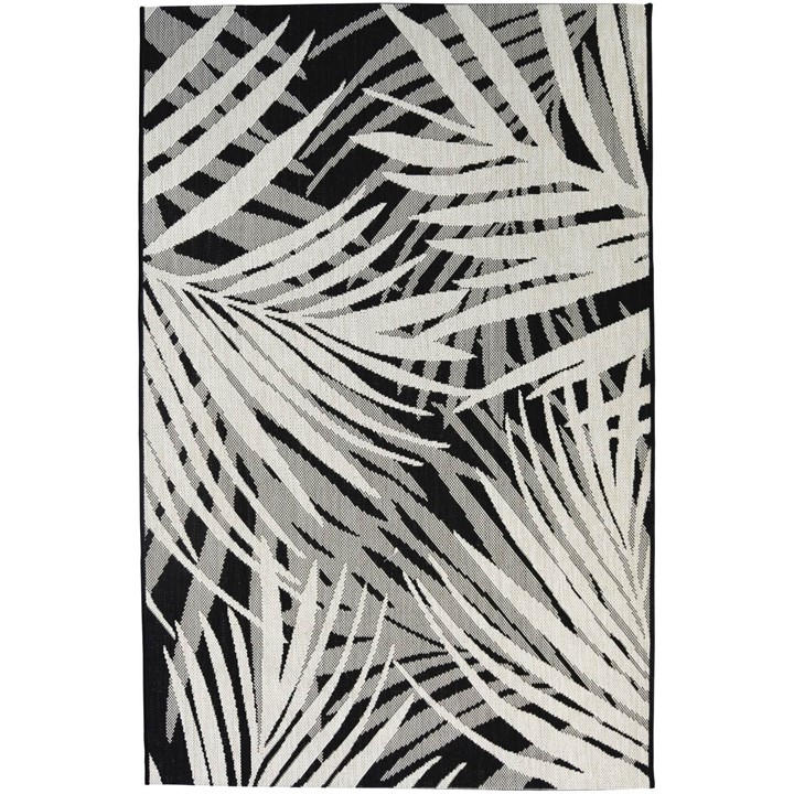 Homelife | Compass Palm Leaf Rug | Black | FRASERS