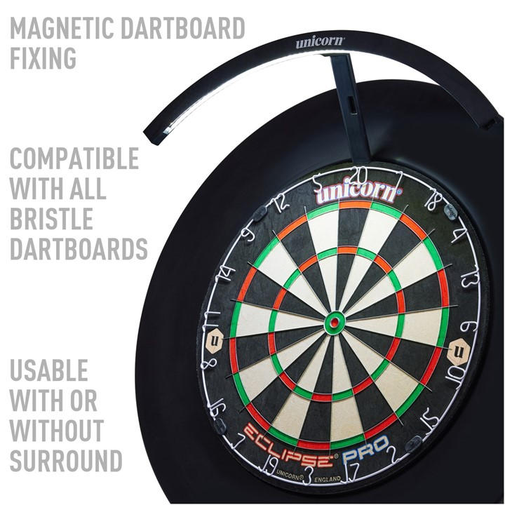 Unicorn Darts | Quarter Light Dartboard Lighting System | Black | FRASERS