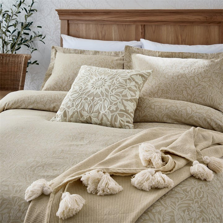 Morris and Co | Pure Acorn Jacquard Duvet Cover Linen | Linen | FRASERS