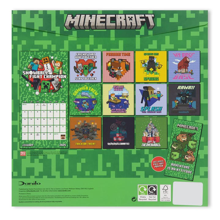 Minecraft | 2025 Calendar | Multi | FRASERS